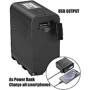 JYJZPB 2 Pack NP-F970 Replace Battery for Sony NP-F970 NP-F960 NP-F950 NP-F930 NP-F550 NP-F530 NP-F570 Battery and Sony Handycams, Upgraded Sony NP-F970 Battery with USB Output LCD Display