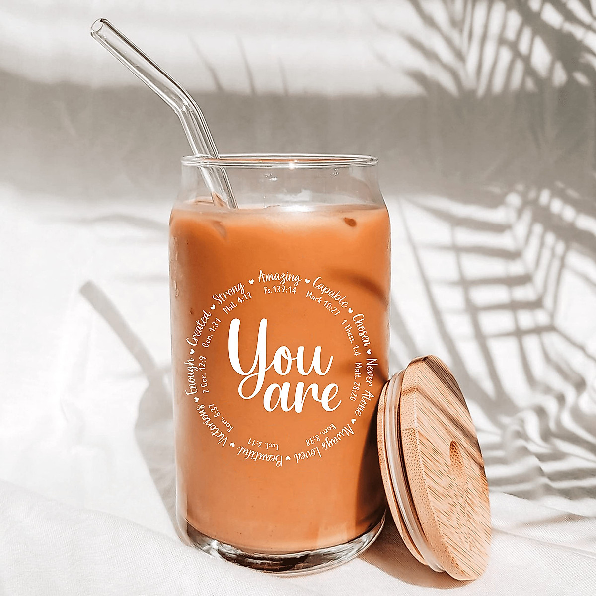 88FERMION Christian Gifts for Women, Inspirational Gifts for Women, Spiritual Gifts for Women, Birthday, Best friend, Catholic, Motivational, Religious Gifts for Women, 16 Oz Coffee Glass