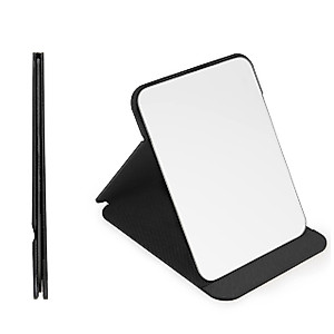 Leather Foldable Compact Vanity Mirror, Personal Frameless Portable Beauty Adjustable Makeup Stand Mirror Muti Use (8 * 6inch)