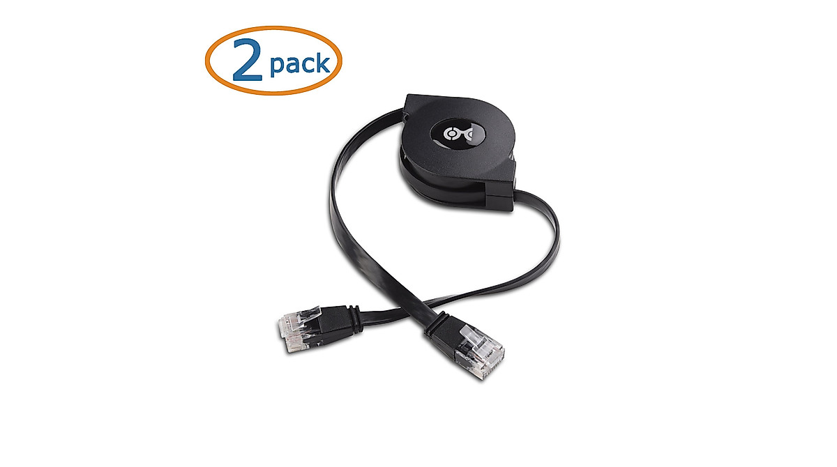 Cable Matters 2-Pack Retractable Ethernet Cable 3ft (Retractable Cat 5e ...