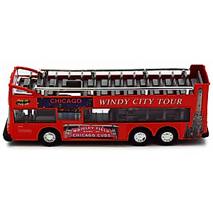Showcasts Chicago Sightseeing Double Decker Bus Open Top, Red 2168CG - 6 Inch Scale Diecast Model Replica, but NO Box