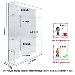 AITEE Acrylic Display Case with Mirrored Back, Display Cabinet for Mini Funko Pop Figures, Dust-Proof Clear Wall Mounted or Desktop 5 Tiers Storage Organizer, for Mini Toys, Rock Stone and Figures