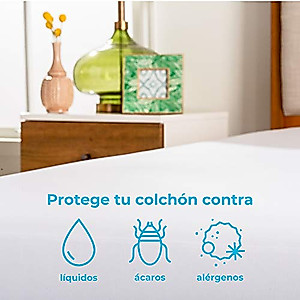 Linenspa Shredded Memory Foam Pillow with Gel Memory Foam, Standard, White & Smooth Top Premium Twin Mattress Protector Waterproof, Top Protection Only, Twin Waterproof Mattress Covers, White