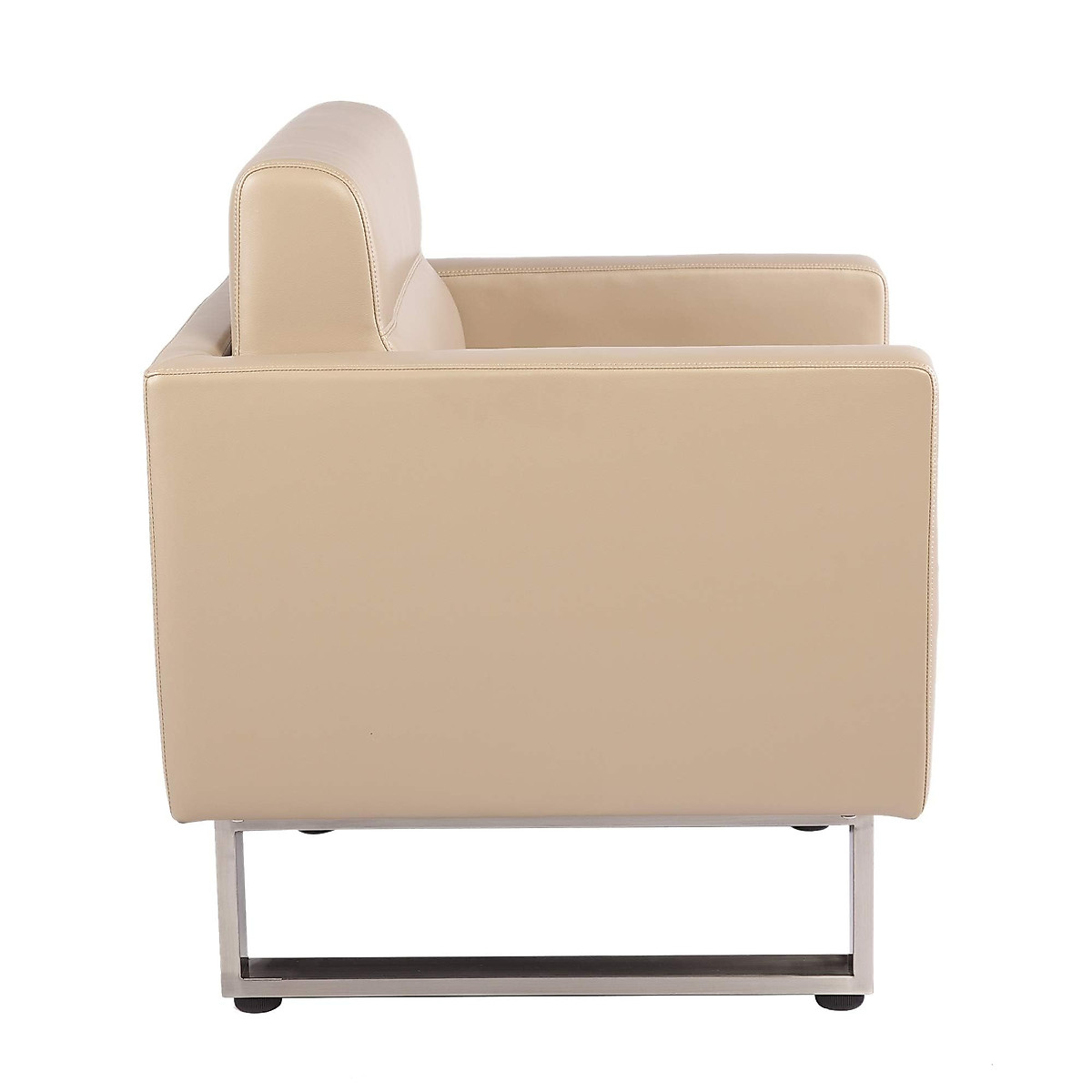 LUCKYERMORE Set of 2 Office Guest Chairs Waiting Room Chairs Lobby Chairs Black Leather Chairs Sofa Barrel Club Chairs Heavy Duty and Great Support Cushion Armchair for Office Guest Reception