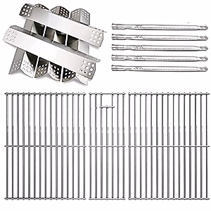 Uniflasy Replacement Parts Burner Heat Plate Cooking Grates for Nexgrill 720-0882A Evolution Infrared Plus 5-Burner Gas Grill Stainless Steel Repair Part kit for Nexgrill Cooking Grid with Side Burner