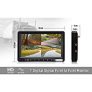 ZEROXCLUB RV Backup Camera Wireless 7-Inch 4 Channels Monitor Kit for RV Trailer Truck, Stable Signal HD Wireless 4 Rear View Back Up Camera System 18 Infrared Night Vision 149° Wide View(BW4)