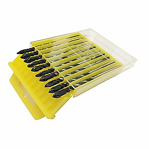 Multipurpose Drill Bits, 10-Piece 6mm Multi-Material Drill Bit Set for Drilling in Tile, Glass, Concrete, Brick, Wood, and Plastic, Tungsten Carbide Tipped Masonry Drill Bit Set for Wall Mirror