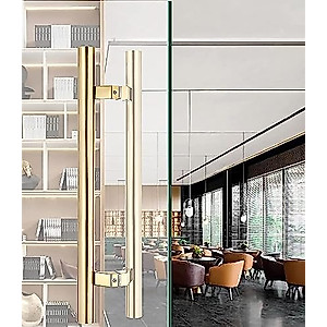 Barn Door Push Pull Door Handle 20/24/32/40inch Glass Door Pull Push Handle, Contemporary Stainless Steel Interior Exterior Sliding Barn Door Handle, Kitchen/Bathroom/Office Door Handles, Two-Side Des