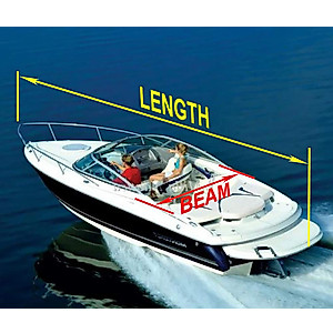 GEARFLAG Trailerable Boat Cover 600D Heavy Duty Waterproof Marine Grade UV Resistant fits V-hull Tri-hull Boat Reinforced windproof side straps (14'-16' Long, 600D, Beam Width to 90")
