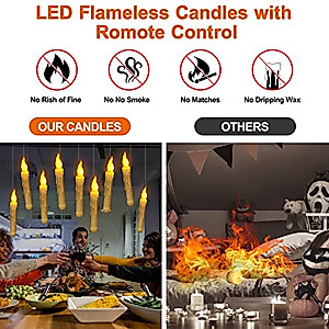 ARLBA Halloween Decoration,12Pack Floating LED Candles with Remote Control,Hanging Floating Candles for Harry Potter,Witch Halloween Decor for Window Festive Holiday Birthday Wedding Party Home Décor
