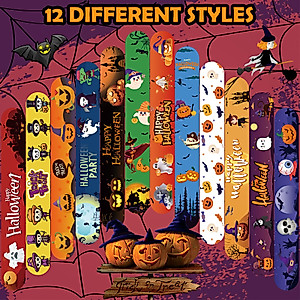 Halloween Slap Bracelets 36 PCS Bulk Party Favors for Kids Pumpkin Ghost Snap Bracelet Party Supplies Halloween Goodie Bag Fillers Classroom Prizes Toys Halloween Gifts for Girls Boys