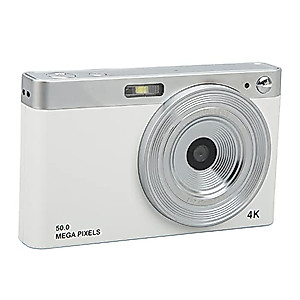 Digital Camera, Kids Camera 4K Digital Camera 2.88in IPS HD Mirrorless 16X Zoom 50MP Compact Portable Mini Cameras for 4-15 Year Old Kid Children Teen Student Girls Boys(White)