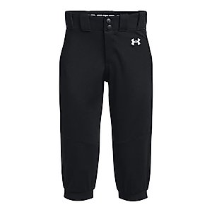 Under Armour Girls Utility Softball Pants 22, (001) Black / / White, Medium