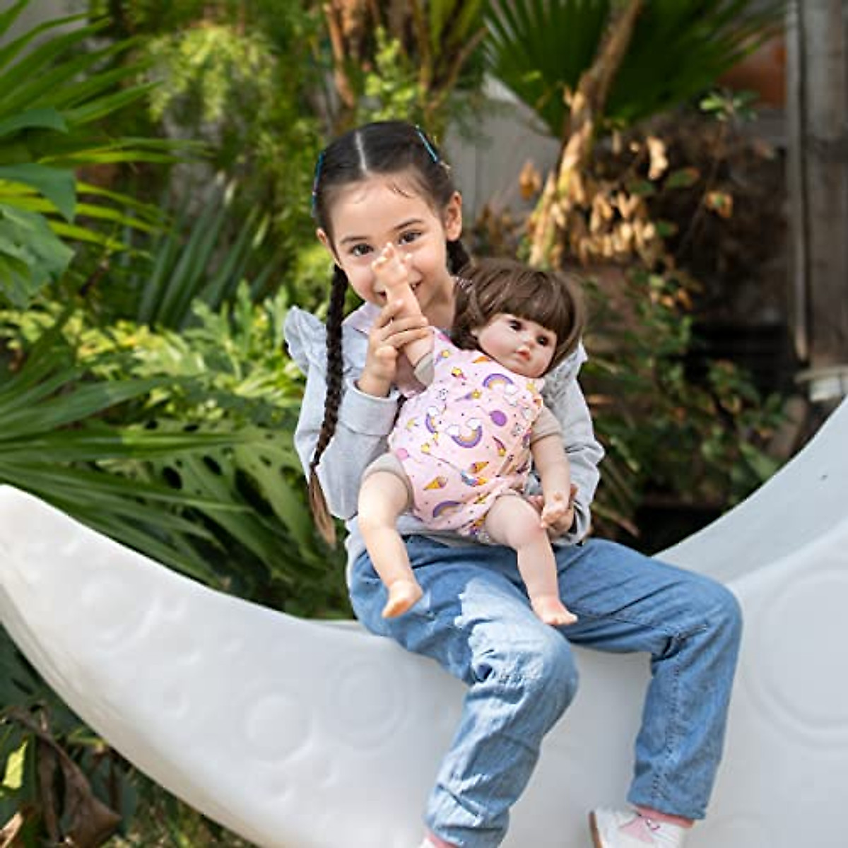 GAGAKU Doll Carrier Doll Accessories Stuffed Animal Carrier with Adjustable Straps for Kids – Pink (Stars)