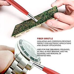 Fiberglass Pen Scratch Brush Set - Jewelry Cleaning Brush with Steel, Brass, Nylon, Fiberglass Tips for Corrosion Remover and Rust, Jewelry, Electrical Circuit Boards and Auto Body Work