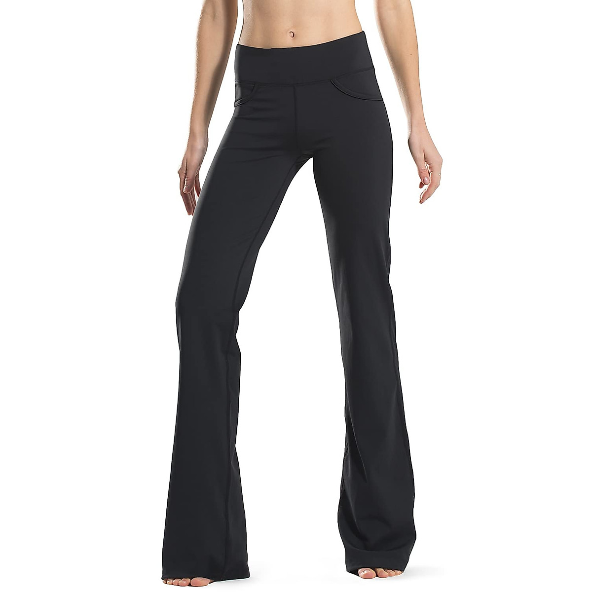 Safort 28" 30" 32" 34" Inseam Regular Tall Bootcut Yoga Pants, 4 Pockets, UPF50+, 31 Inseam, Black, XXXL