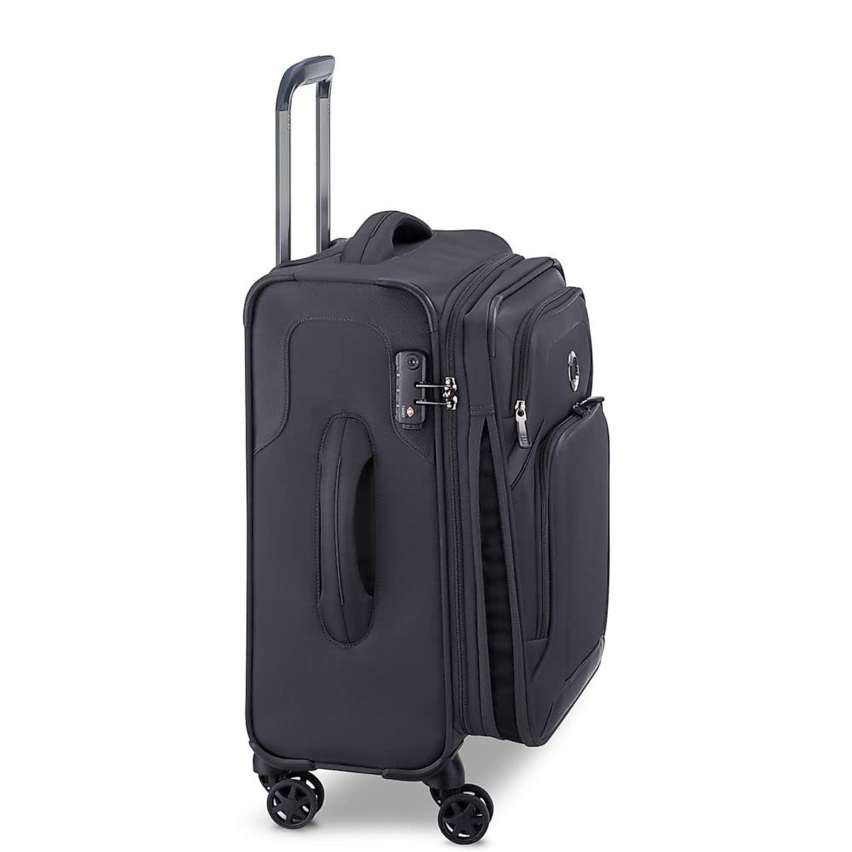 Delsey Mixed OPTIMAX LITE 55CM Slim 4 Double Wheels Cabin Trolley CASE, Black, standard size