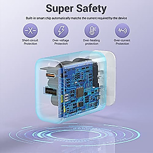 Quntis 32W Fast Charger iPhone [MFi Certified], High Speed iPhone Charger Dual Ports (PD 20W+12W), USB A and USB C Wall Charger with 6 FT USB C to Lightning Cable for iPhone 14 Pro Max 13 12 11 X iPad