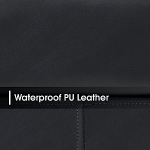 BarberPub Waiting Room Chairs, Heavy Duty Office Guest Reception Bench, Faux Leather Upholstered Lobby Chairs for Salon, Conference Room 7008 (Dark Grey)