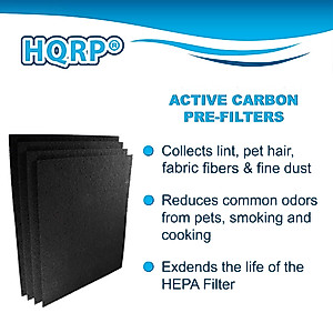 HQRP 4-Pack Pre-Cut Activated Carbon Filter Compatible with Honeywell HRF-A300 fits HPA300, HA300, HA300BHDB, HPA304, HPA8350, HPA-300, HA-300, HA-300-BHDB, HPA-304, HPA-8350 Series