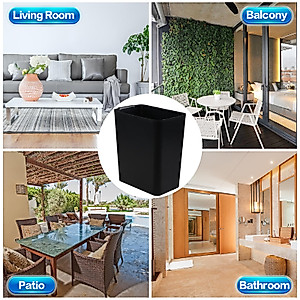 Aninhao 3 Pack Open Top Plastic Trash Can Waste Basket, 4.5 Gallon/16 L Slim Kitchen Office Garbage Can, Black