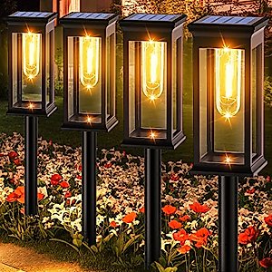 UBright Solar Outdoor Lights 6 Pack Solar Pathway Lights IP65 Waterproof Solar Lights Outdoor Solar Powered Landscape Lights Outdoor Decorative Solar Garden Lights Auto On/Off for Yard Patio Walkway