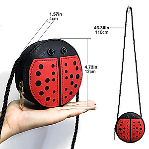 JienClound Little Girl Purses Cute Ladybug Shoulder Messenger Bag Accessories Dress 4.13 * 1.65 inches(10.5 * 4.2cm)