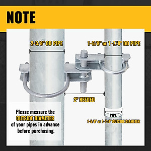 VIVIDA Chain Link Gate Hinge, 180 Degree Commercial Gate Hinge for Chain Link Fence, Heavy Duty, Fit 2-3/8" OD Post & 1-5/8" Thru 1-7/8" Frame, Galvanized Steel, 1 Pack