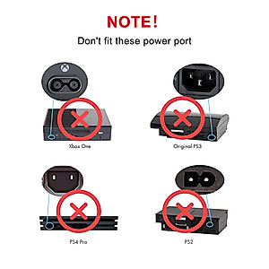 AC Power Cord for Xbox One S/X, Xbox Series X / S, Sony PS4 / PS4 Slim / PS5 / PS3 Slim / PS3 Super Slim PlayStation 4 Slim PlayStation 5 PlayStation 3 Slim Power Supply Cable Replacement