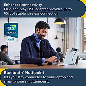 Jabra Evolve2 True Wireless Earbuds - in-Ear Bluetooth Earbuds with Active Noise Cancellation & 4-Mic MultiSensor Voice Technology - Microsoft Teams Certified, Works with All Meeting Apps - Black