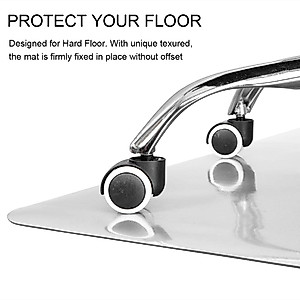 Kuyal Clear Chair mat for Hardwood Floor 30 x 48 inches Transparent Floor Mats Wood/Tile Protection Mat for Office & Home (30" X 48" Rectangle)