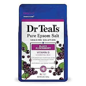 Dr Teal's Salt Soak with Pure Epsom Salt, Elderberry, 3 lbs