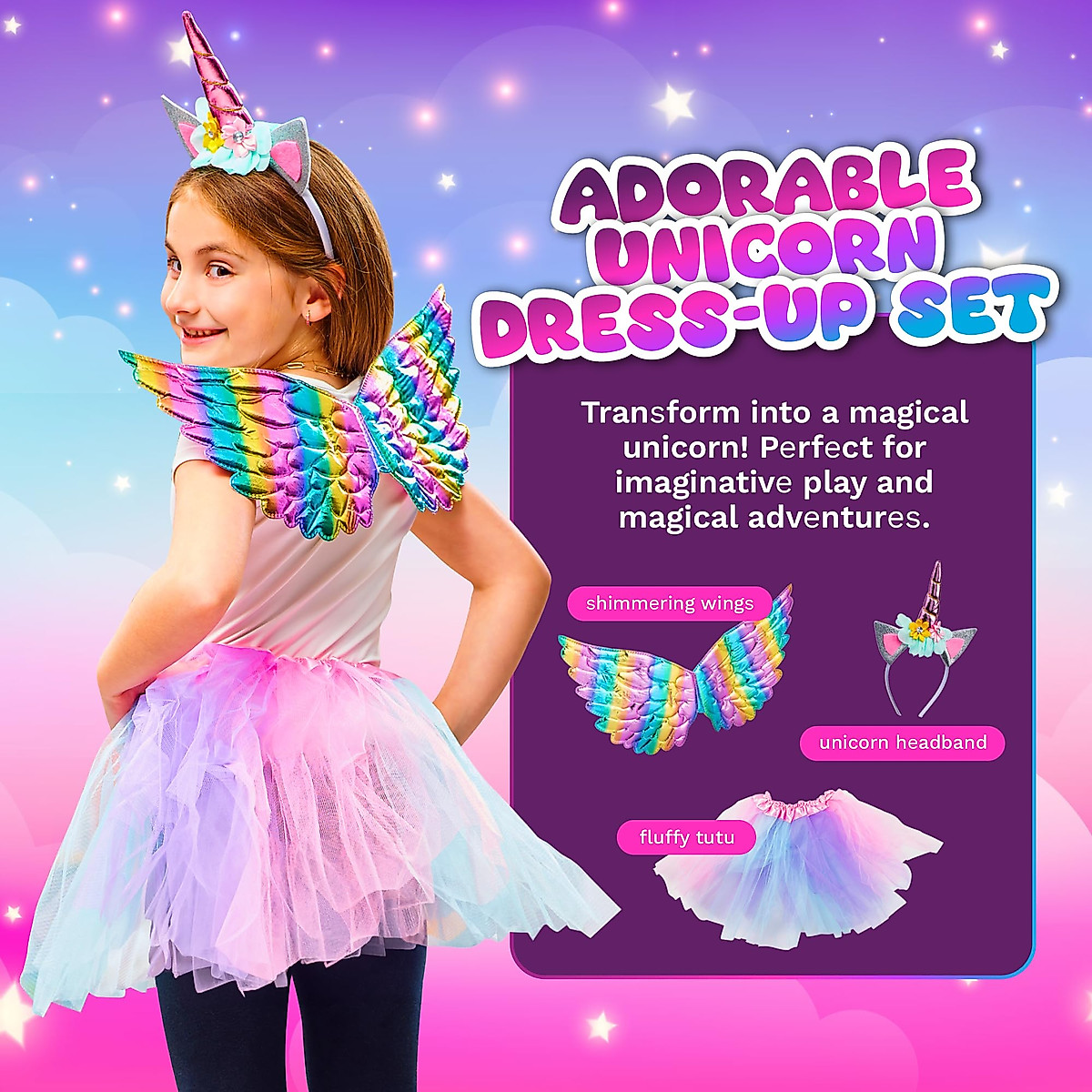 Greenbo Unicorns Toys for Girls Age 4-6 - Includes Multifunctional Unicorn Gifts, Painting Kit Crafts for Kids, and Unicorn Dress - Fun and Engaging Birthday Gifts for Girls Ages 3, 4, 5, 6, and Up