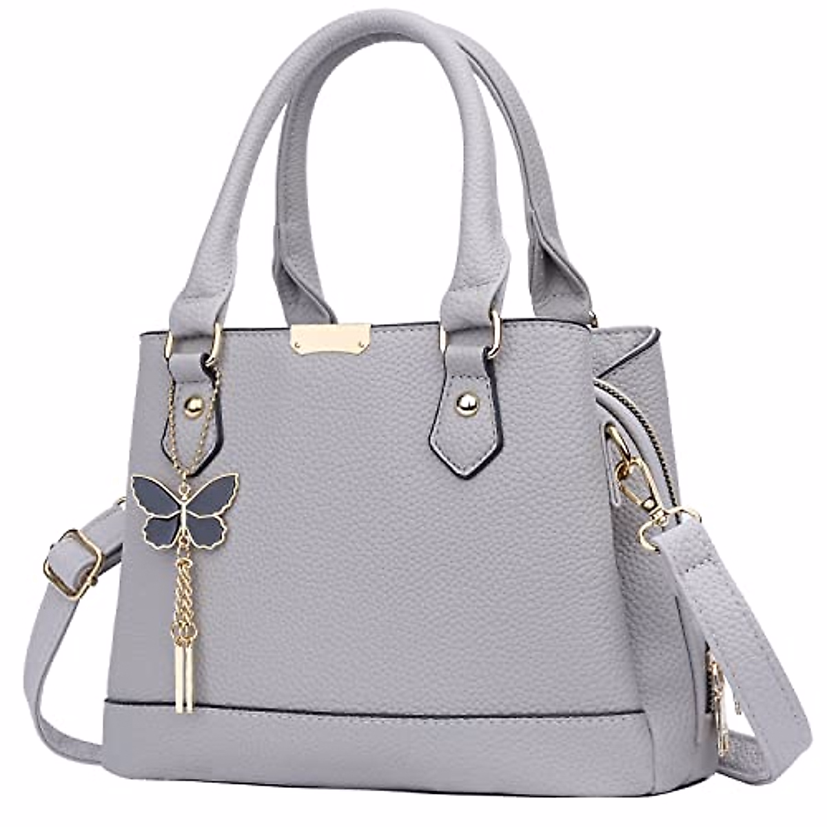 KKXIU Purses and Handbags for Women Top Handle Satchel Shoulder Ladies Crossbody Bags (E-Light Grey)