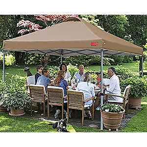 MASTERCANOPY Durable Ez Pop-up Canopy Tent with Roller Bag (10x10, Khaki)