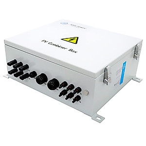 AIMS Power 6 String Solar Array Combiner Box 120A 200 VDC 6 Inputs 20KW Prewired 1000V DC Max Input, 125A Resettable Output Breaker, Diode Protected, MC4 Compatible Input and Out Connections