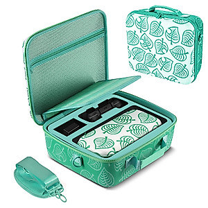 Portable Deluxe Travel Carrying Case Compatible with Nintendo Switch, Protective Hard Shell Pouch Case Storage Bag for Switch OLED Console & Accessories, Carry Bag Case with 29 Game Card Slots…