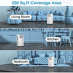 COSTWAY Portable Air Conditioners, 8000 BTU Air Conditioner Unit spaces up to 230 Sq.Ft with Remote Control Dehumidifier Function Window Wall Mount, 4 Caster Wheel, Sleep Mode and 2 Fan Speed