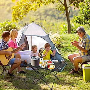 Portable Camping Table, Foldable Aluminum Alloy Picnic Table, with Storage Bag, Suitable for Outdoor, Camping, Picnic, Barbecue, Beach, Fishing (Large)