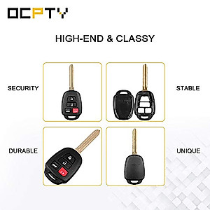 OCPTY 1X Key Fob Shell Case Replacement for 2012-2016 for Scion FR-S Toyota Camry Toyota RAV4 Toyota Corolla HYQ12BDM HYQ12BEL