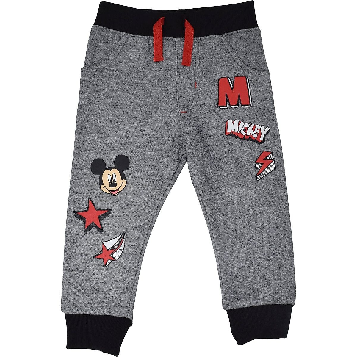 Disney Mickey Mouse Toddler Boys 2 Pack Pants Black/Gray 3T