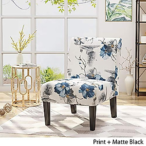 Christopher Knight Home Kendal Traditional Fabric Accent Chair, Print, Matte Black