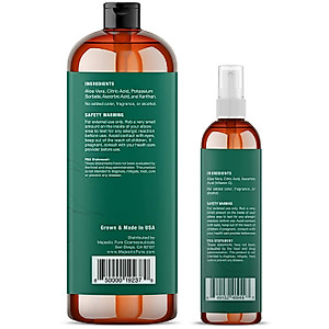 Majestic Pure Aloe Vera Gel and Mist Super Combo - 16 oz Gel and 4 oz Hydra Spray - 100 Percent Pure and Natural Cold Pressed Aloe Vera for Hair Growth, Face, Body and Skin
