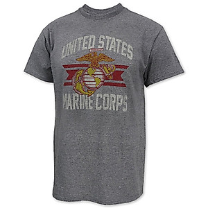 Armed Forces Gear Men's US Marines Vintage Basic Short-Sleeve T-Shirt - Licensed United States Marine Corps Shirts for Men (Grey, 2X-Large)