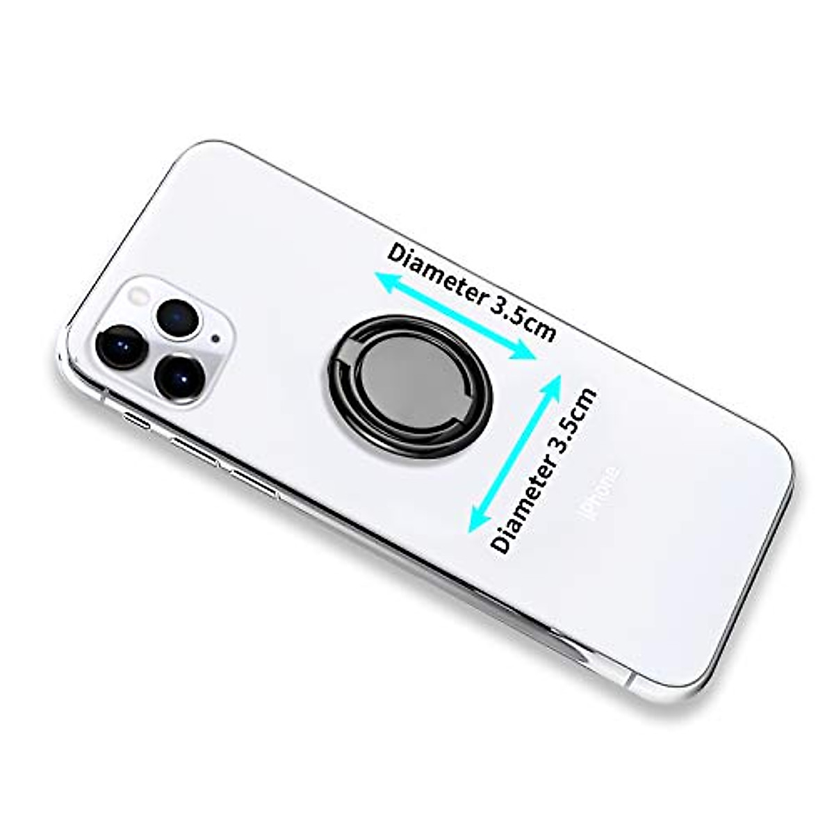 NC Extended Cell Phone Ring Holder Stand, Universal Metal Phone Grip Talk Finger Ring Kickstand Round Support for Magnetic Car Mount Compatible with Smartphone iPhone iPad (Silver)