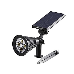 SOLVAO Solar Spotlight (Updated) - Ultra Bright, Waterproof, Outdoor LED Spot Light with Auto On/Off - Best Sun Powered, Rechargeable Uplight for Lighting Your Landscape, Yard & Garden (Warm White)