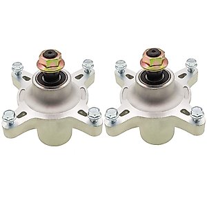 q&p 2 Pieces Deck Spindle Assembly Replaces 117-7439 & 117-7268 Fits 42"50"Timecutter 2011, SS5000, SS4200，MX5000 Models,Holes Tapped for Easier Install with 4 Bolt