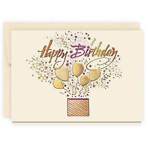 The Gallery Collection, 1 Count Card Pack, Birthday Card with Pearl Lined Envelope (Starburst Celebration)