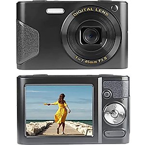 Digital Camera 18MP 2.7-Inch LCD Screen 8X Digital Zoom FHD 1080P Digital Camera Compact Camera Students Boys Girls Gift Support Connect to Computer Print (Black)