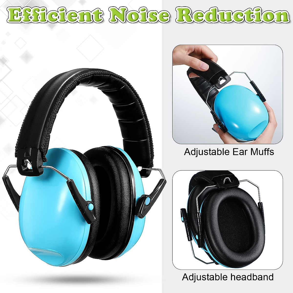 Xinnun 4 Pcs Kids Ear Protection Earmuffs Hearing Adjustable for Noise Reduction for Toddlers 27NRR Noise Cancelling Earmuffs for Kids Sleeping Studying